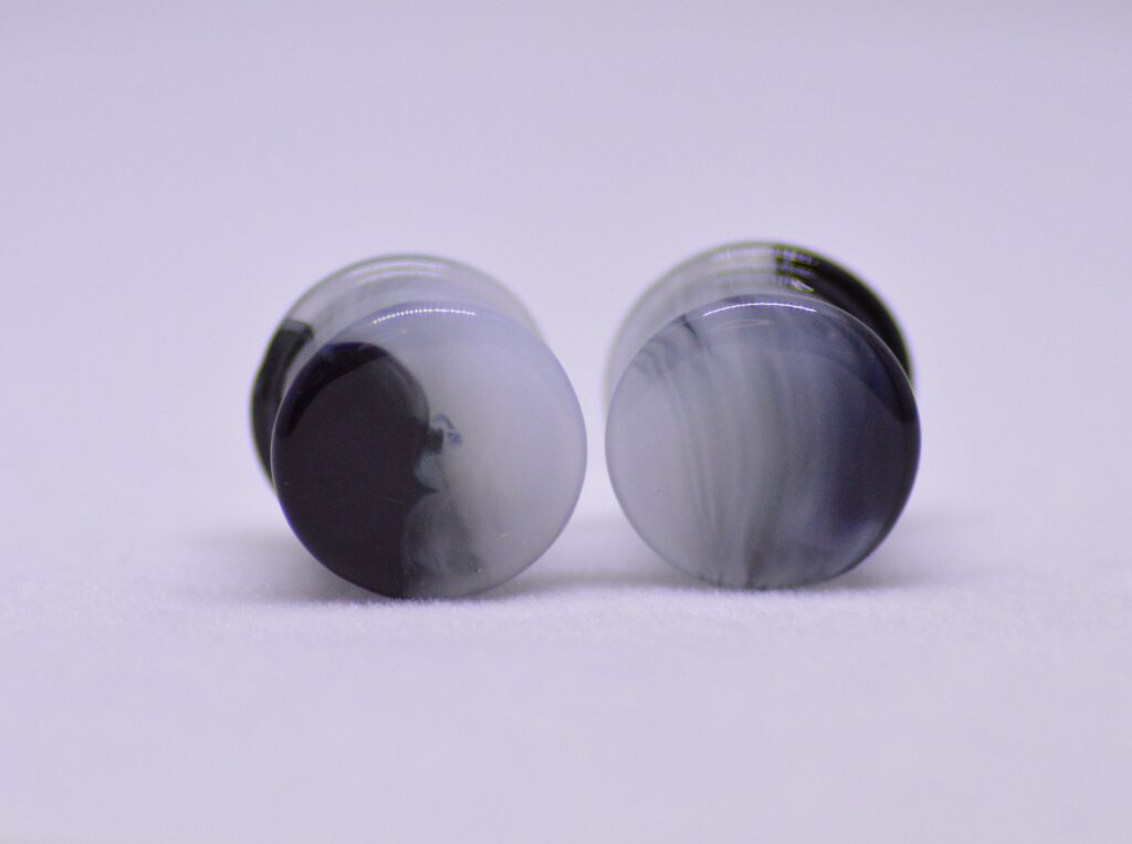 Glasswear Studios Double Flared Fade Plugs Black and Grey – Pirate ...