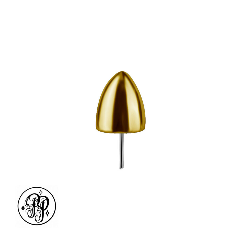 18K Yellow Gold Threadless Bullet End – Pirate Piercing – Webshop