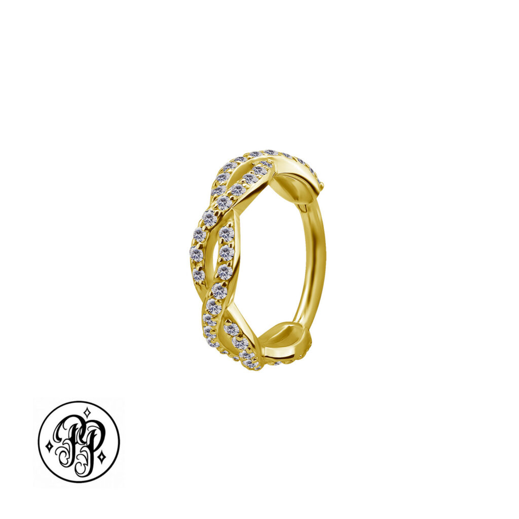 18K Yellow Gold Infinity Clicker Ring – Pirate Piercing – Webshop