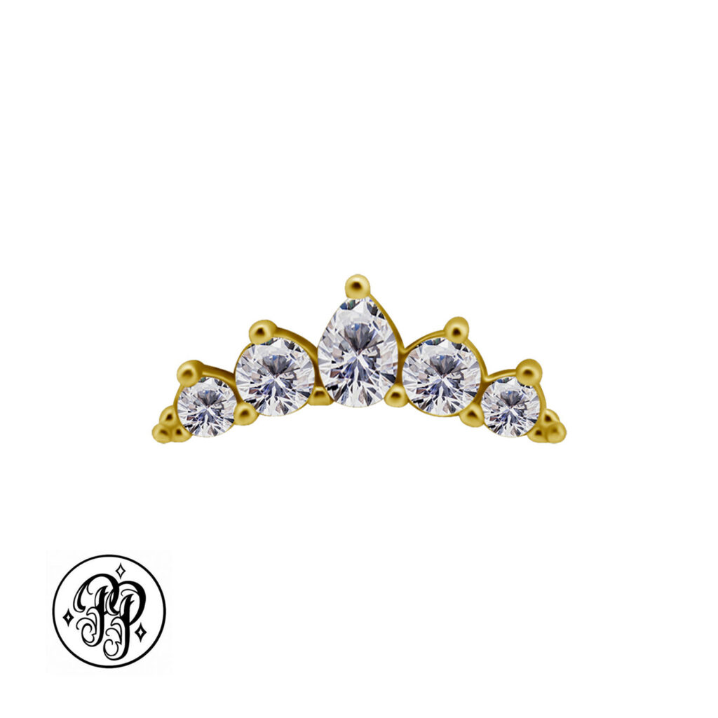 18K Yellow Gold Prium Threadless End – Pirate Piercing – Webshop