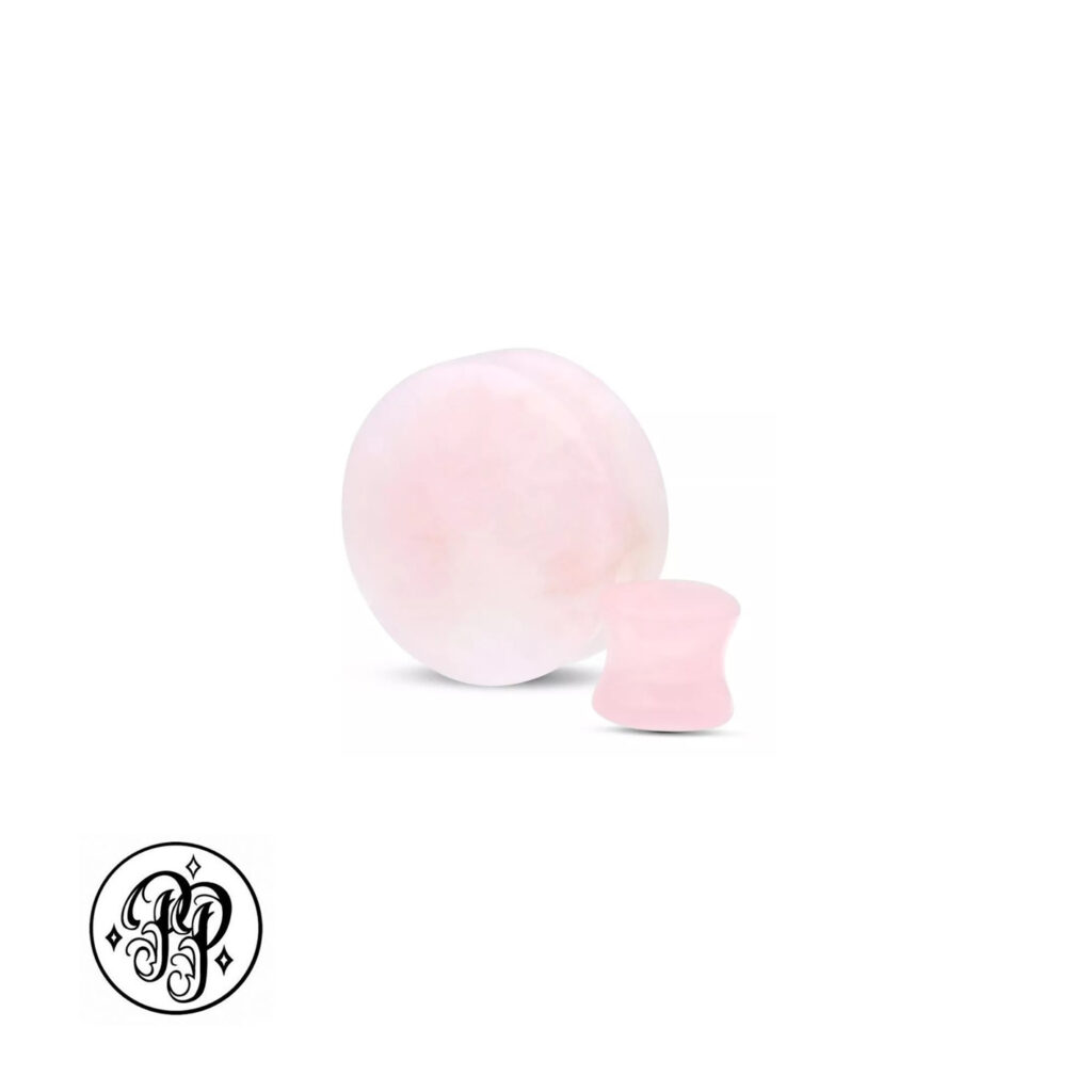 Double Flared Stone Plug Rose Quartz – Pirate Piercing – Webshop