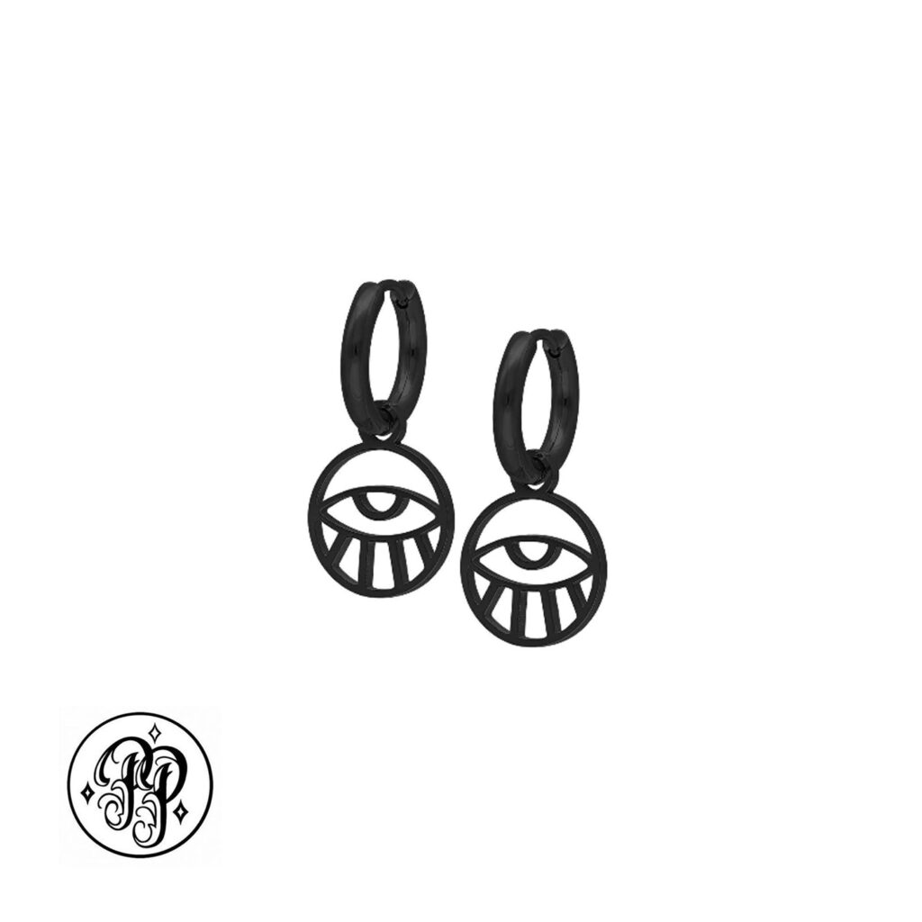 Little Black PVD Coated Eye Earrings – Pirate Piercing – Webshop