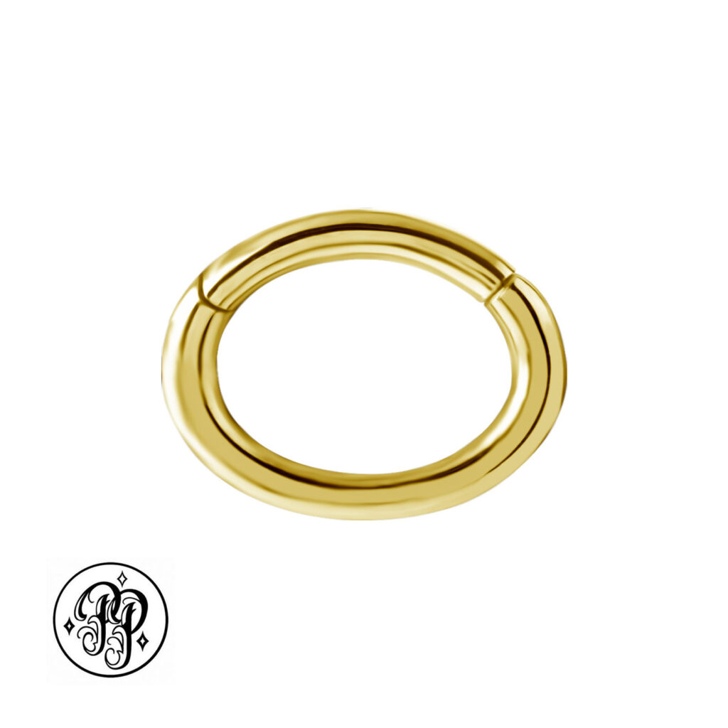 Gold PVD Coated Oval Rook Clicker Round Profile – Pirate Piercing – Webshop