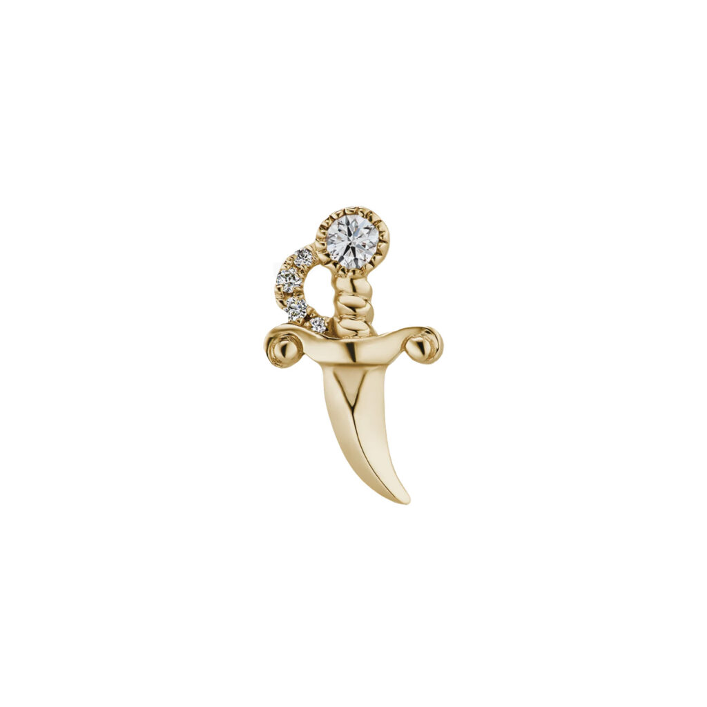 Maria Tash Yellow Gold Small Diamond Sword End – Pirate Piercing – Webshop