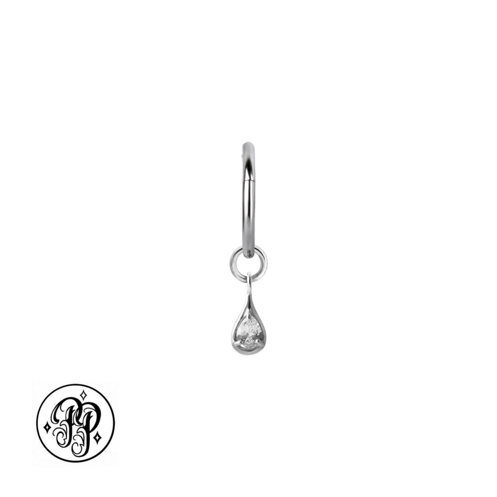 Surgical Steel Teardrop Gem Charm – Pirate Piercing – Webshop