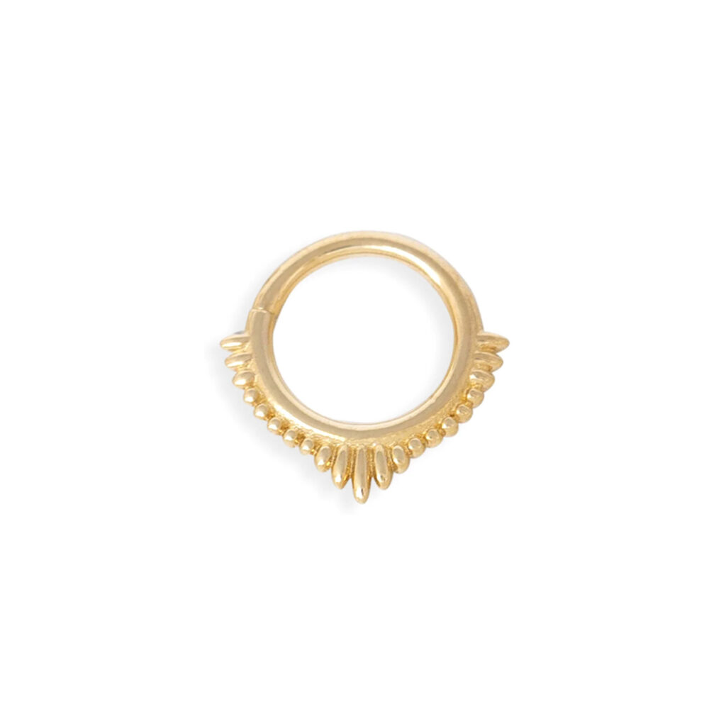 Tawapa 14k Gold Plume Continuous Ring 8 mm – Pirate Piercing – Webshop